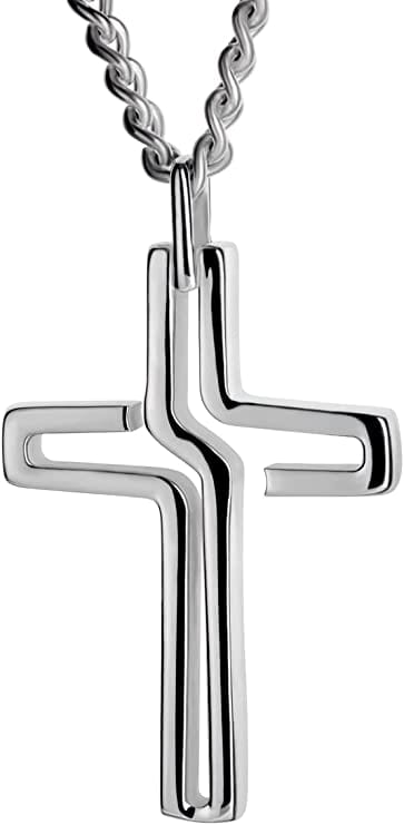 Men's Stainless Steel Open Cross Necklace