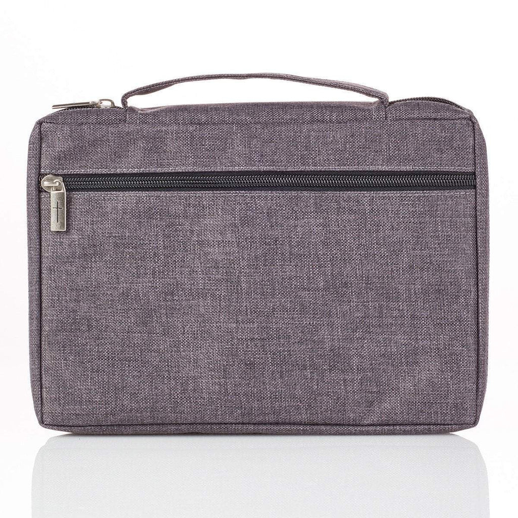 Gray Canvas Bible Cover With Fish | Atrio Hill