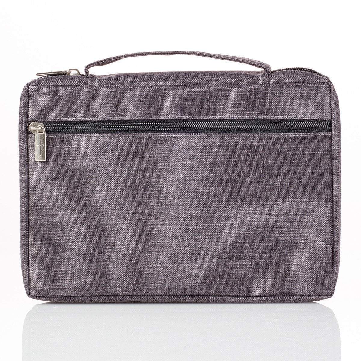 Gray Canvas Bible Cover With Fish | Atrio Hill