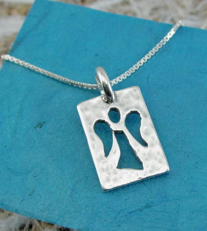 Women's Sterling Silver Guardian Angel Necklace