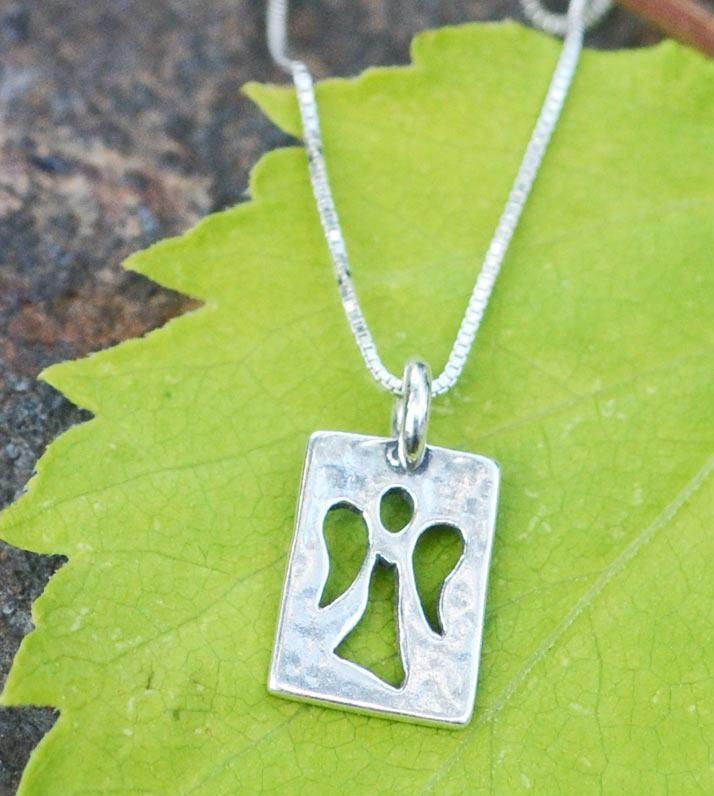 Women's Sterling Silver Guardian Angel Necklace
