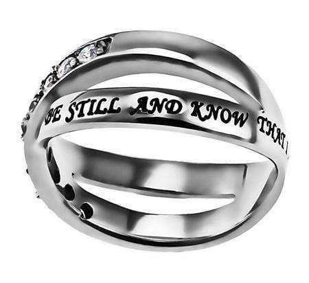 Women's Radiance Ring Be Still Bible Verse | Christian Rings